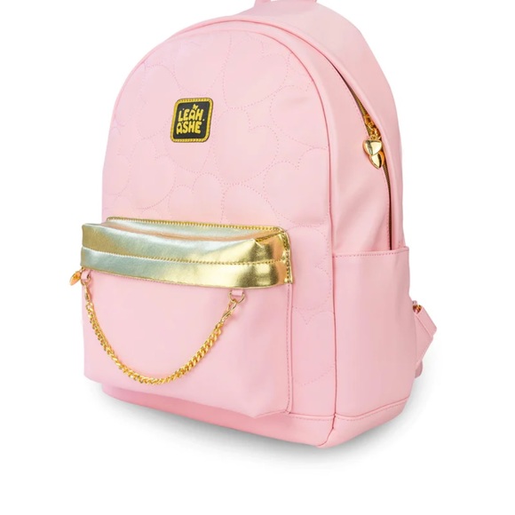 Accessories | Leah Ashe Backpack Pink And Gold | Poshmark